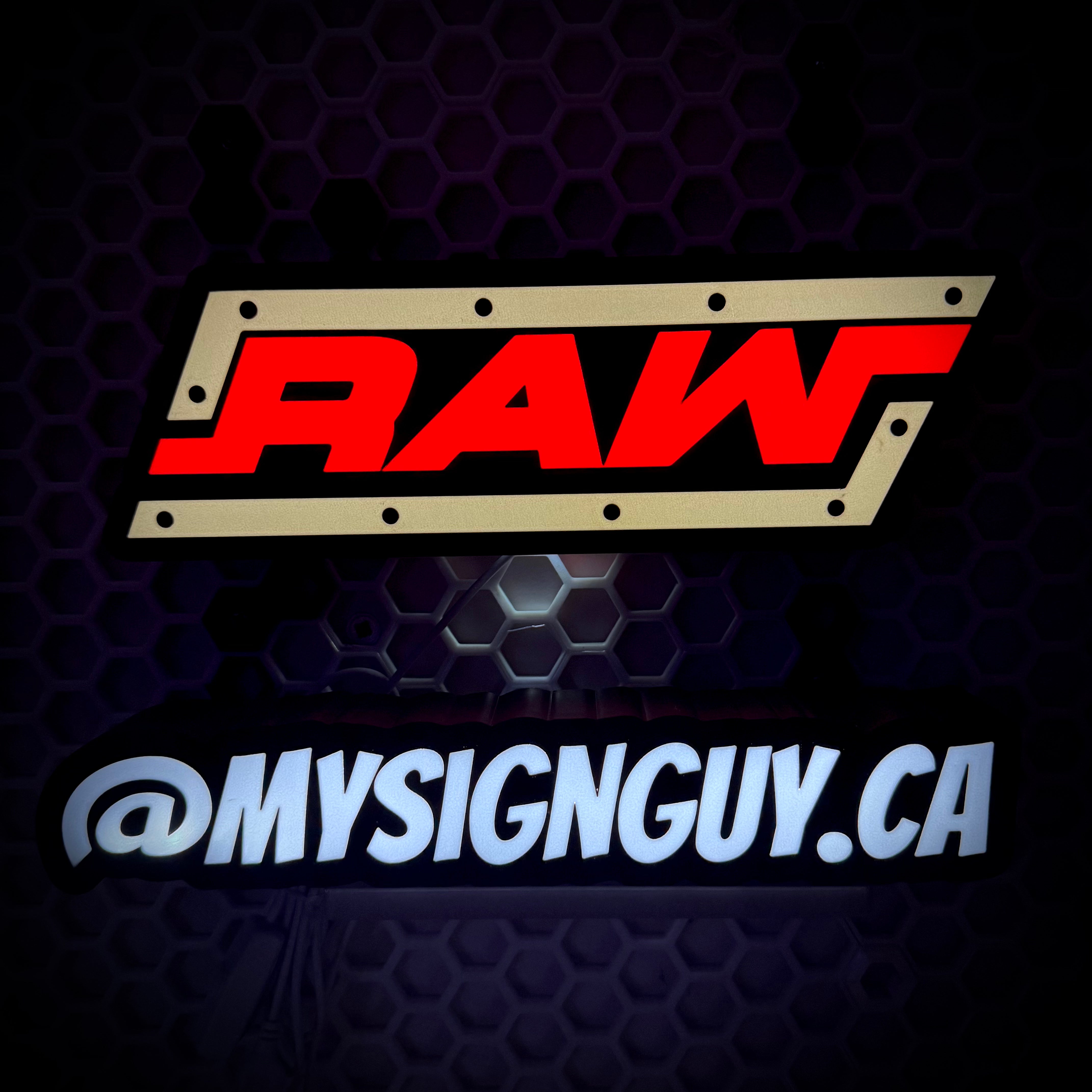 WWE Raw LED Bar Light – Iconic Wrestling Sign for Fans – Sign Guy